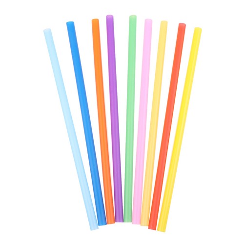 100 Pieces 10*260mm Plastic Drink Straws Extra Long Bold Straight Tube ...