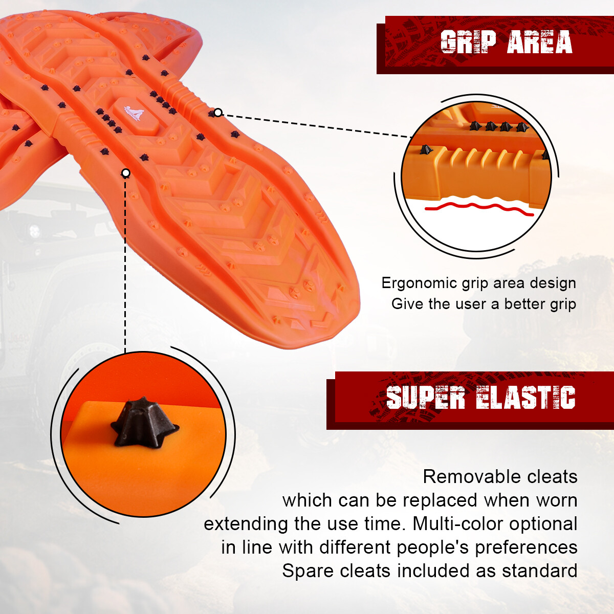 Traction Boards Recovery Tracks for Snow Mud Sand Rescue 4WD Jeep Truck ...