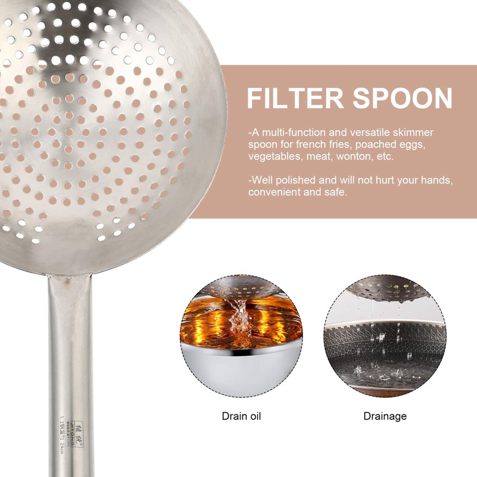Meat Slotted metal mandarin strainer Skimmer Stainless Steel Colander ...
