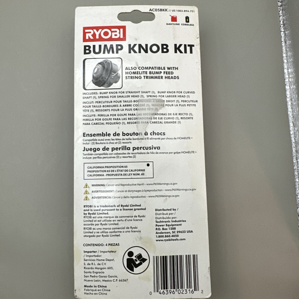 (LOT of 6 units) Ryobi AC05BKK Bump Knob Kit- Replacement for String ...
