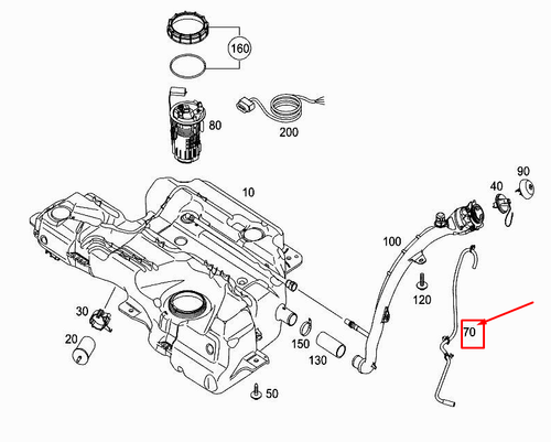 NEW MERCEDES-BENZ CITAN W415 FUEL TANK VENT LINE A4154700064 NO DUTY TO ...