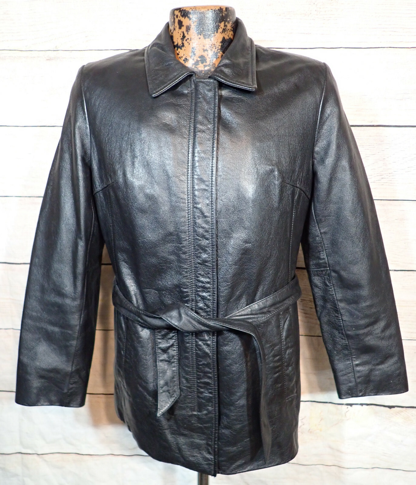 Wilsons Black Soft Leather Jacket Medium Coat Removab… - Gem