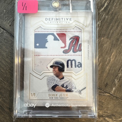 2019 Topps Definitive #1/1 Derek Jeter Game-Used MLB Logoman Tag NY ...