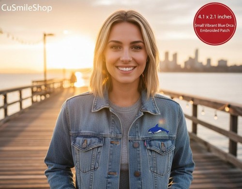 Small Orca Killer Whale Embroidered Patch Ocean Marine Life Theme Multi ...