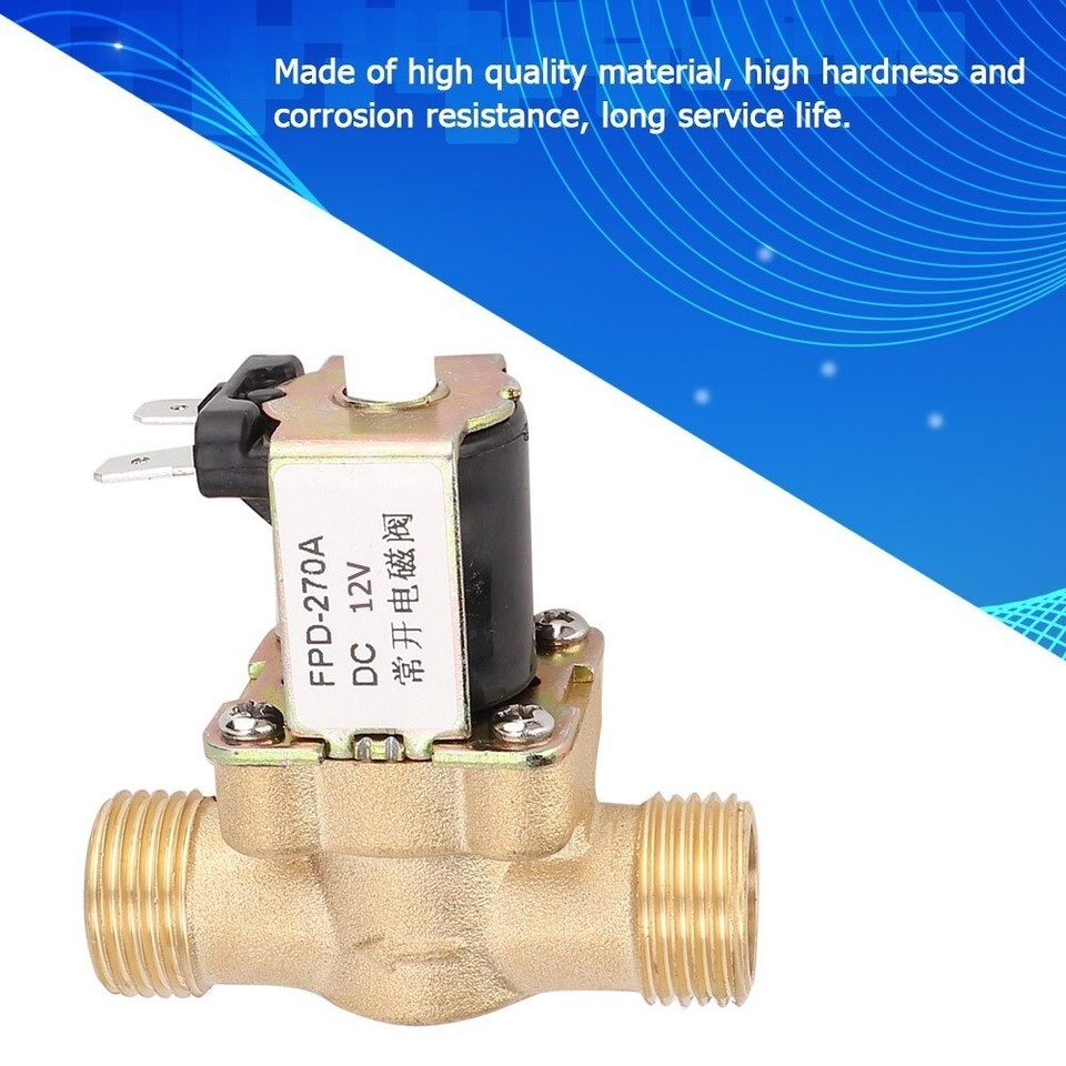 G1/2" Normally Open Brass Solenoid Electromagnetic Valve Water Inlet ...