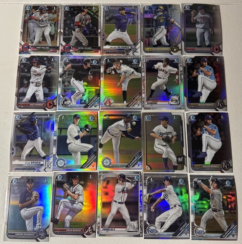 Huge Lot Of 100 MLB Refractors Numbered Parallel Baseball Cards Bowman ...