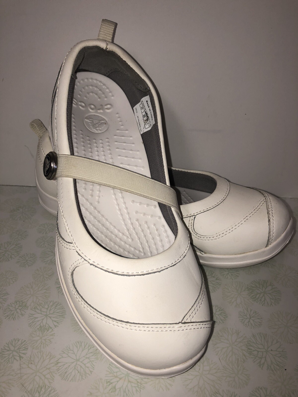 CROCS Leather Juniper Women Mary Jane Flats Shoe Size… - Gem