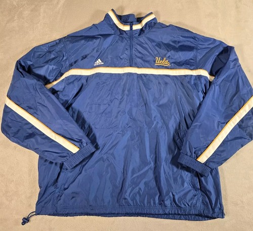 Adidas UCLA Vintage 1/4 Zip Windbreaker Jacket Men’s 2XL Mesh Lined ...