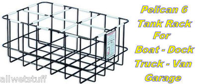 Scuba 6 Tank Pelican Rack Metal w/ Plastic Coated Rack boat dive ...