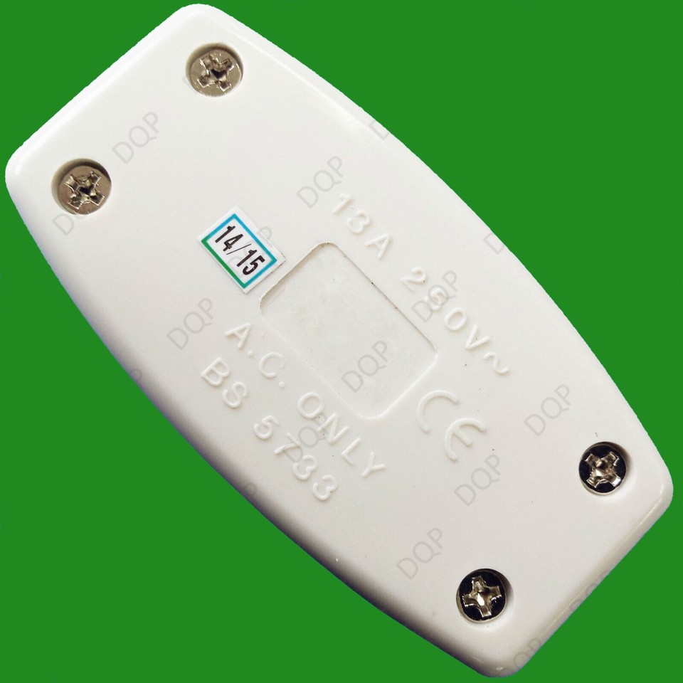 13A Inline Flex Connector Box Mains Lead 2 Core Electrical Wire ...