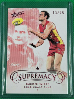 JARROD WITTS RED SUPREMACY 2021 GOLD COAST SUNS 13/45 | eBay Australia