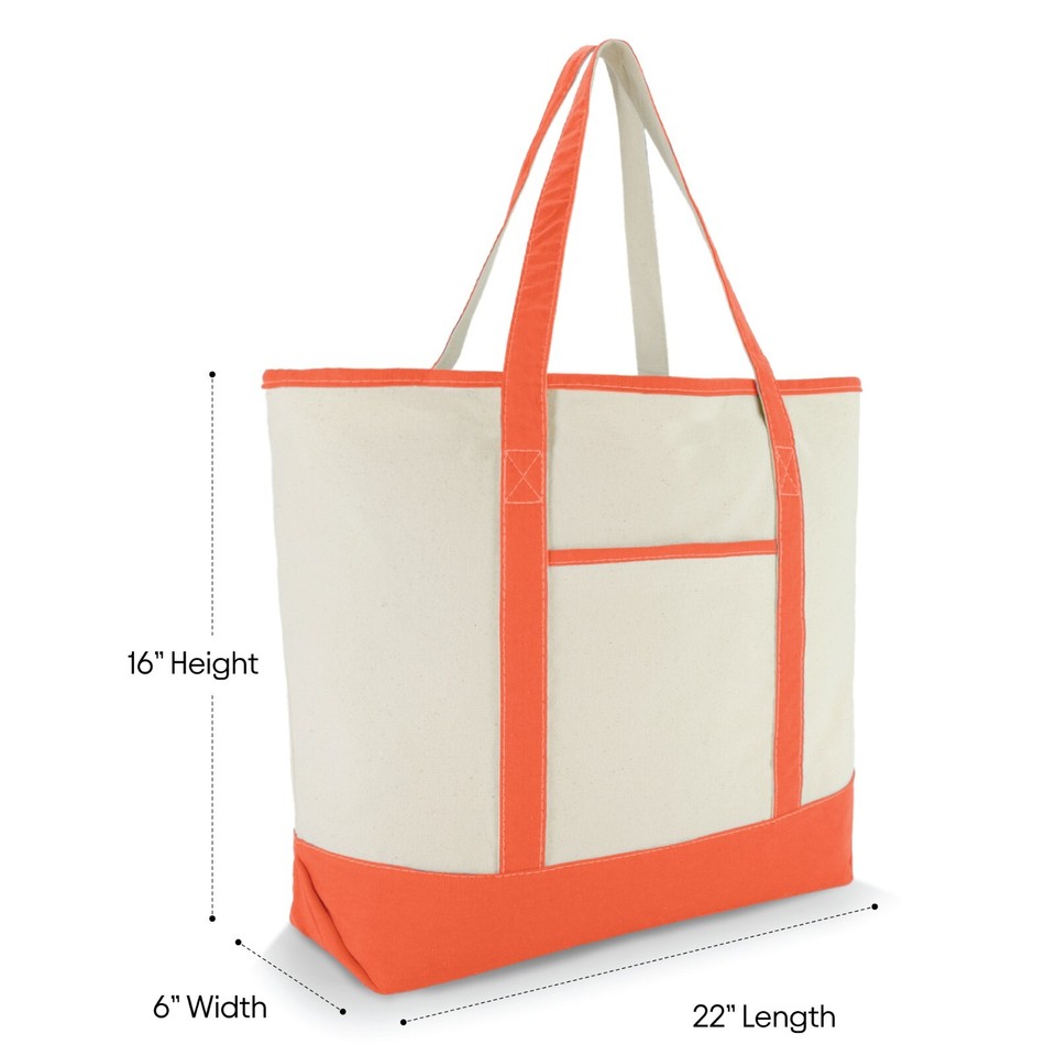 22" Extra Large Open Top Shopping Tote Grocery Bag with Outer Pocket | eBay