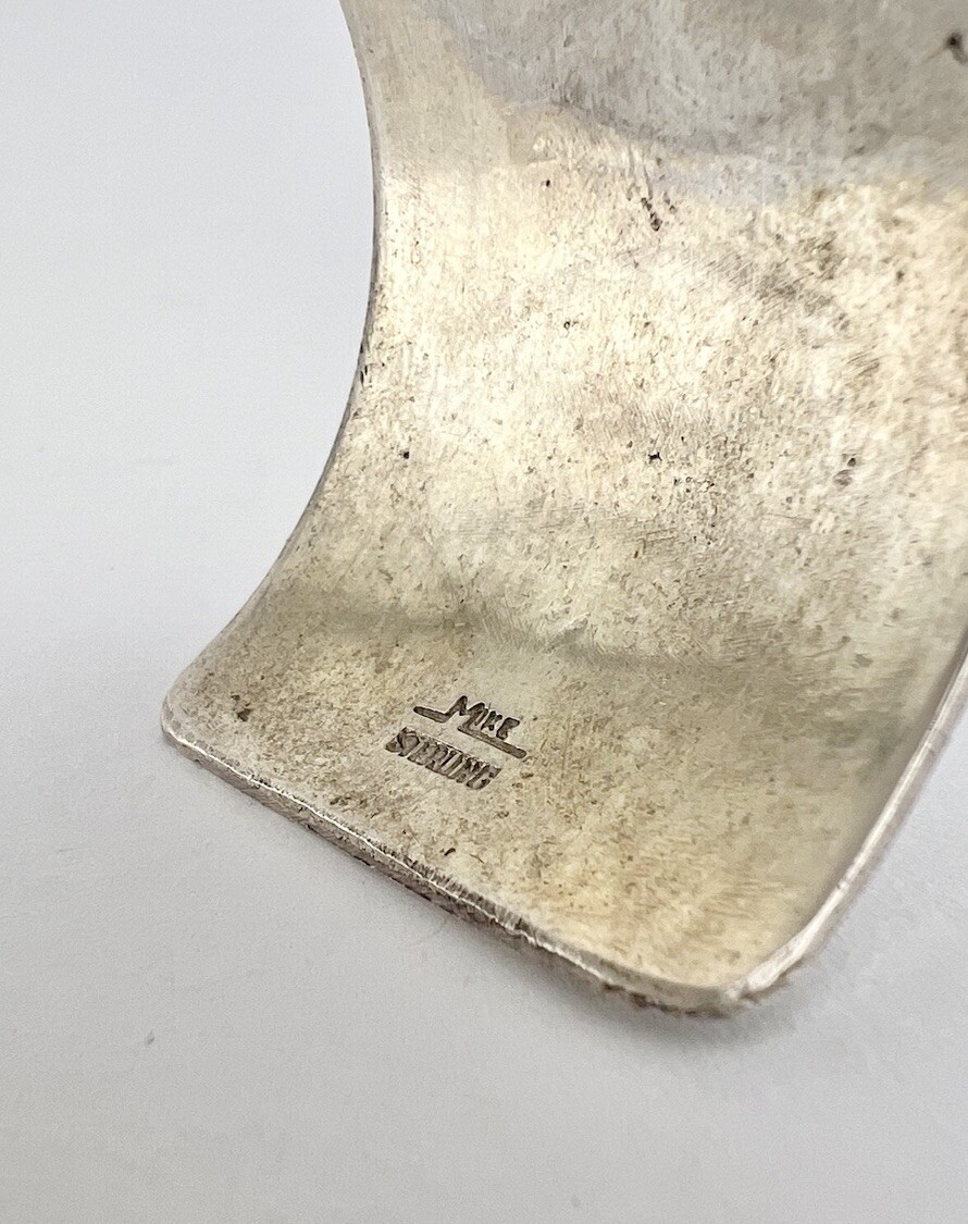 HUGE Vtg Mike Begay Navajo Sterling Silver Deep Stamped Wide Cuff ...