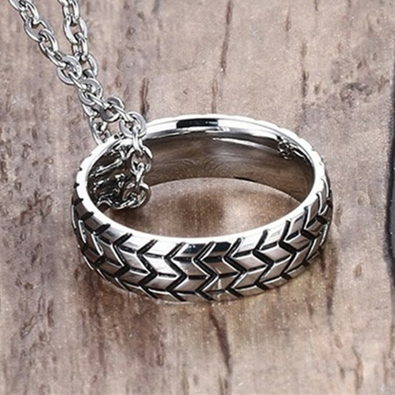 6MM Tire Men's Ring Stainless Steel Retro Fashion Jewelry Wedding Ring ...