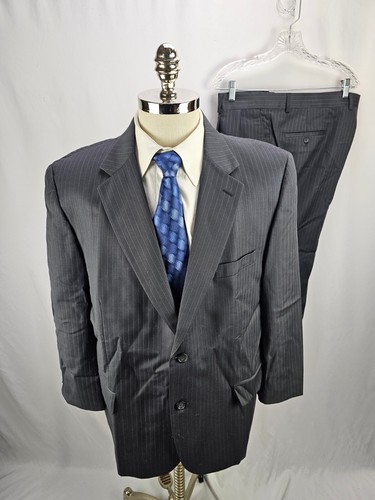 Joseph & Feiss Men's Gray Pinstripe Wool Suit 46S 42x26.5 | eBay