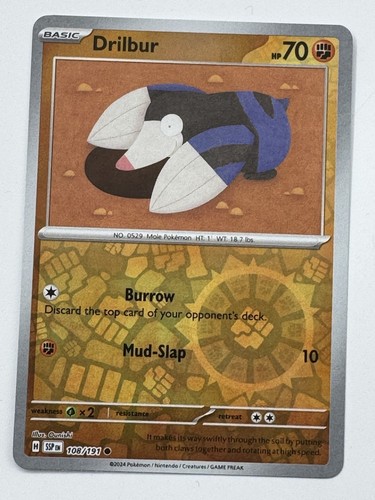 Pokémon TCG Drilbur 108/191 Surging Sparks Reverse Holo NM Card SEE ...