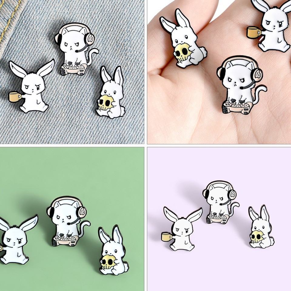 3 Pcs Cute Cartoon Animal Design Brooch Pin Clothing Accessory Enamel ...
