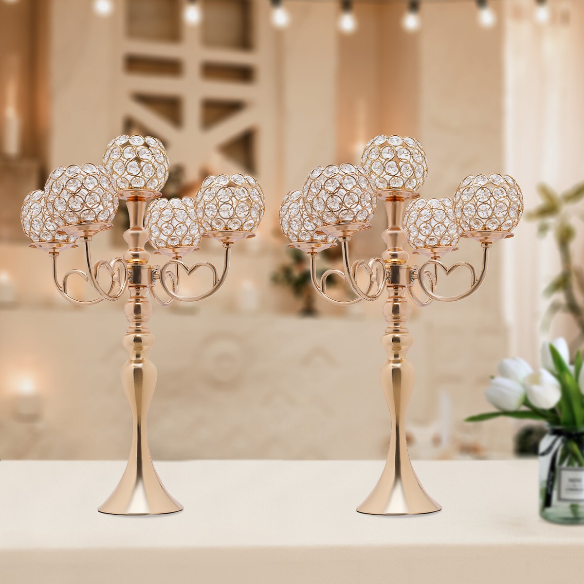 Candelabra Centerpieces With Candles Crystal Candelabra Centerpieces