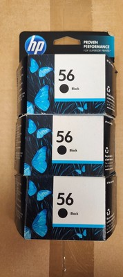LOT OF 3 HP 56 (C6656AN#140) Black Ink Cartridge 725184712326| eBay