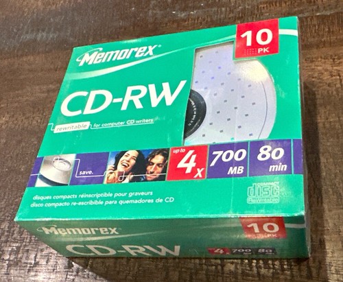 Memorex CD-RW 10 Pack Compact Discs CDs Rewritable 4X 700MB 80 Min ...