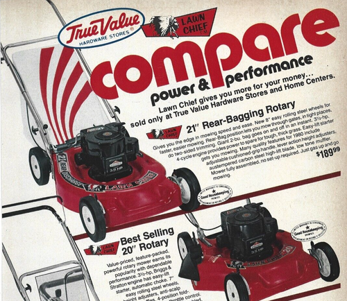 True Value Hardware Stores Print Ad, True Value Magazine Ad, Lawn Chief ...