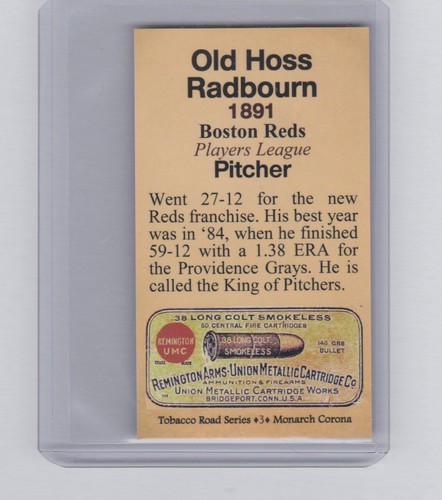 Old Hoss Radbourne, Boston Reds Players League Tobacco Road #3 / NM+ ...