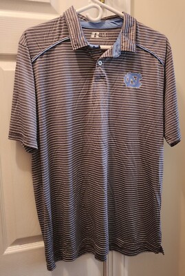 RUSSELL UNC NORTH CAROLINA TAR HEELS SHORT SLEEVE GREY GOLF POLO MEN'S ...