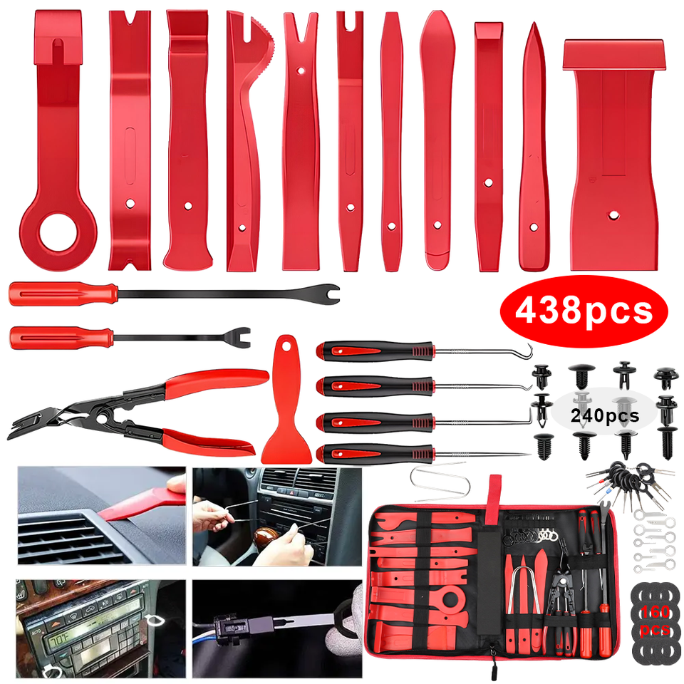 438Pcs Car Trim Removal Pry Tool Set Molding Panel Door Dash Interior ...
