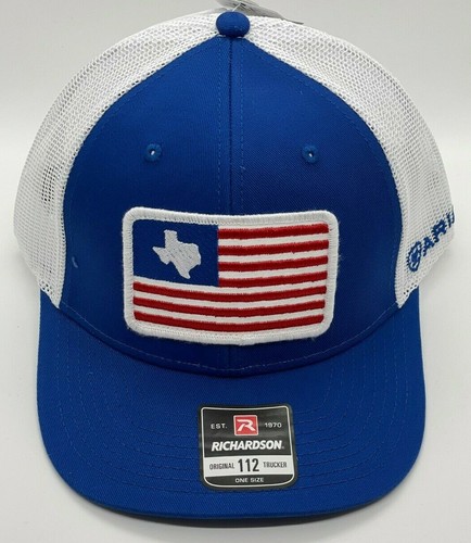 Ariat Mens Hat Baseball Cap Texas Flag Patch Blue White Mesh Trucker A300009127 | eBay