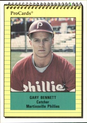 Gary Bennett 1991 ProCards #3454 RC Martinsville Phillies *AutographDen ...