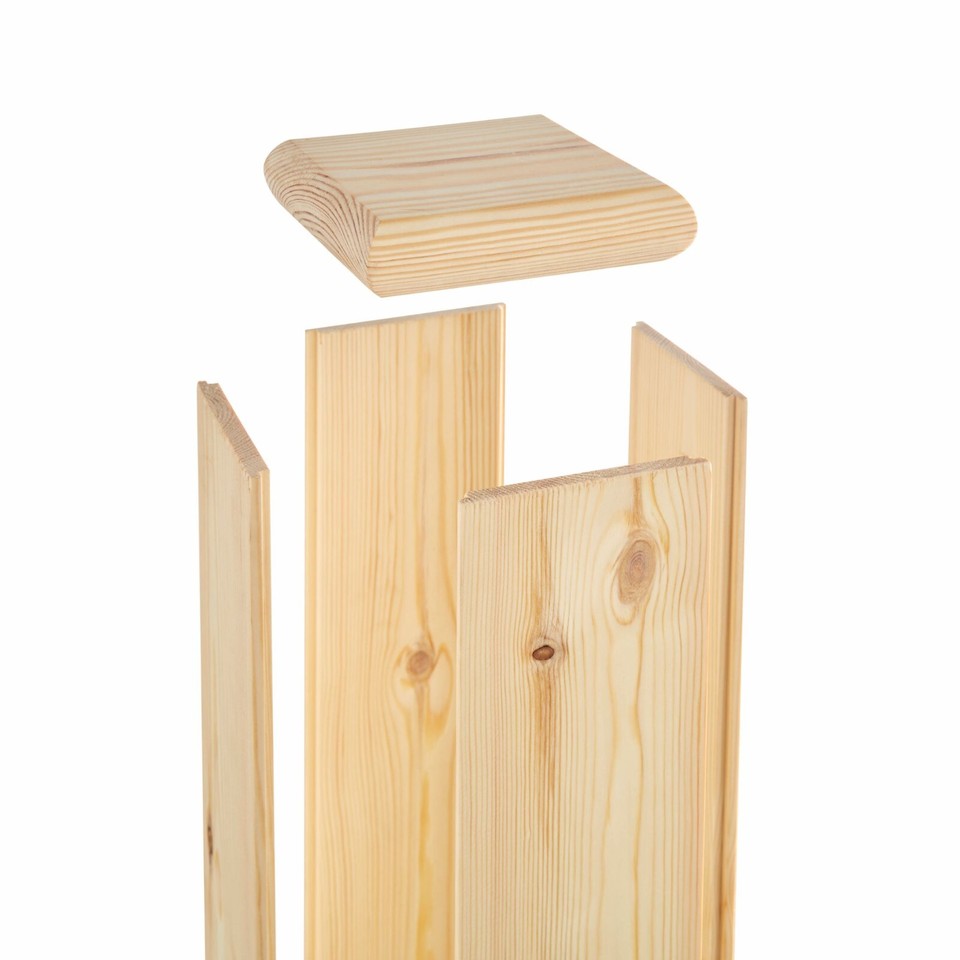 Richard Burbidge Pine Newel Cladding Kit & Post Cap for 90mm Newels ...