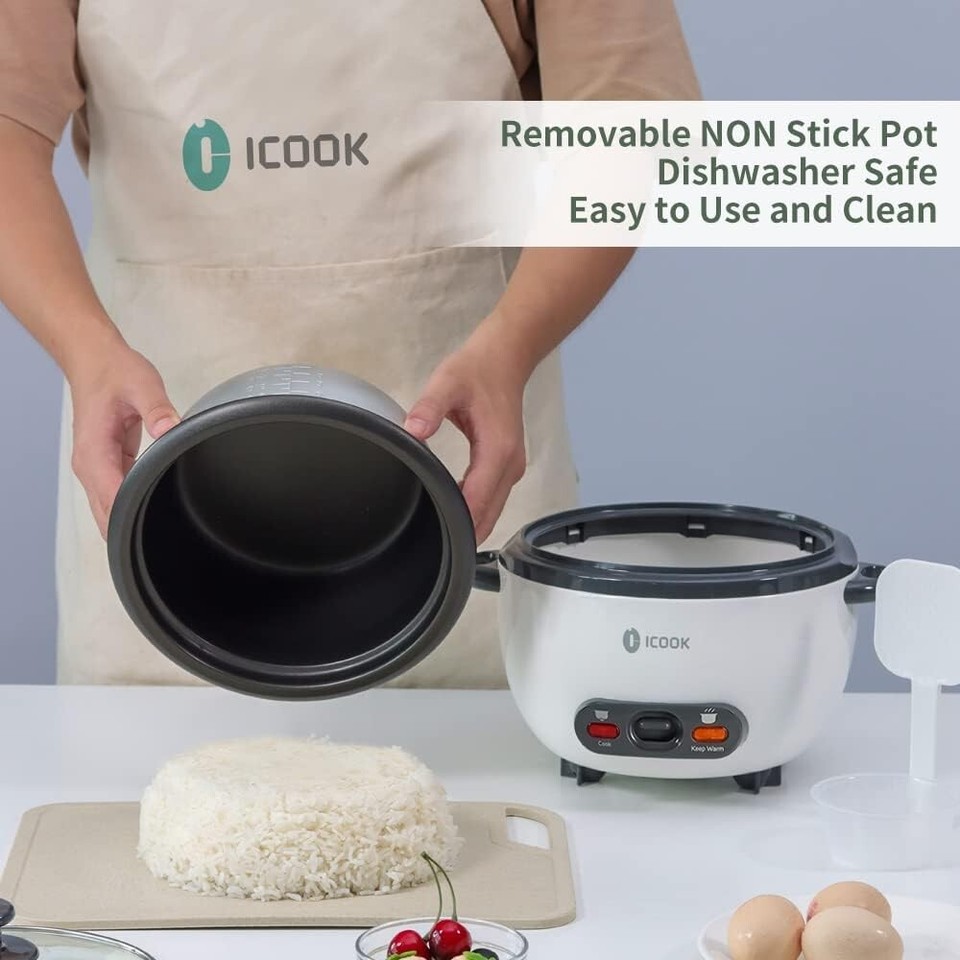 iCook White Rice and Multi-Grain Cooker 1L, Removable Non Stick Pot | eBay