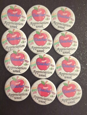 Teacher Appreciation Button Gift 2 1/4 inch Set Of 12 | eBay