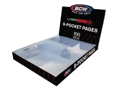 1 Box of 100 BCW 9-Pocket Pages LASERWELD Card Storage Album Binder ...