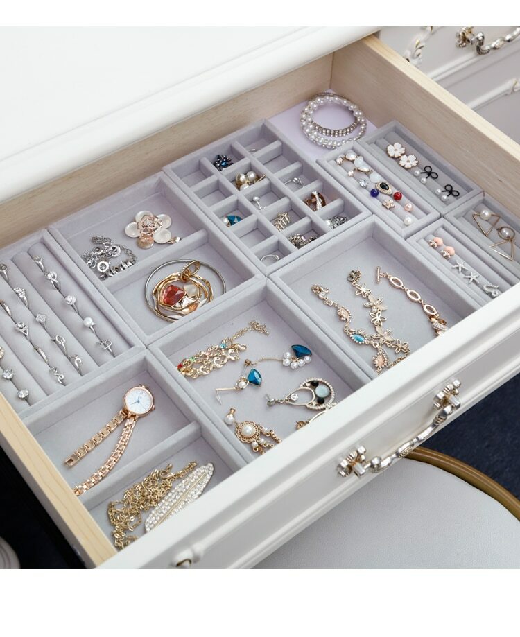 Drawer DIY Jewelry Storage Tray Ring Bracelet Box Organizer Earring ...