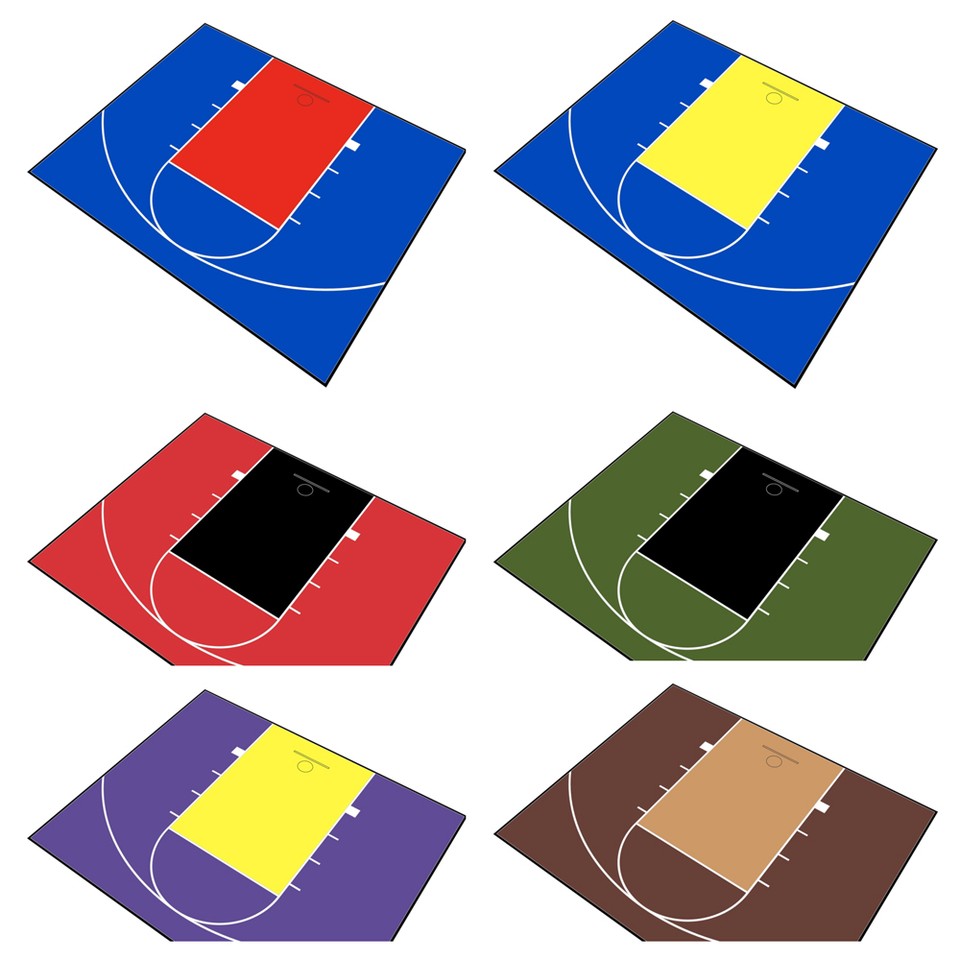 30ft x 25ft Outdoor Basketball Half Court Kit-Lines and Edges Inc-Gray ...