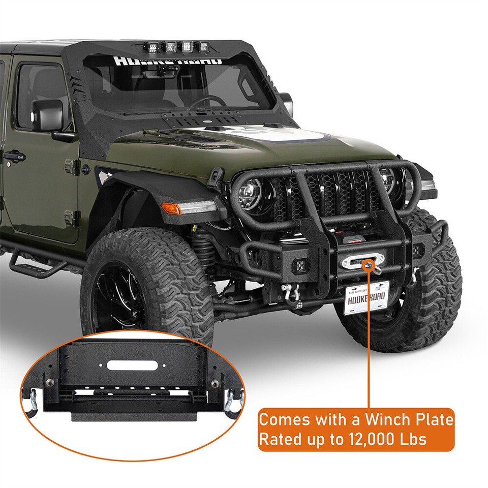 Offroad Front Bumper Grille Guard for 2018-2025 Jeep Wrangler JL ...
