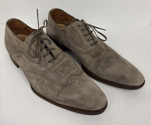 Magnanni Mens 10 12304 Gray Suede Oxford Wingtip Dress Shoes Pre Owned ...