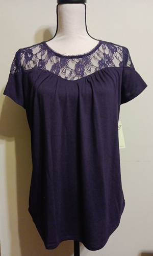 NWT PS Per Seption Concept Stretch Purple Lace Top | eBay
