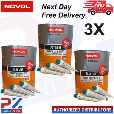 3X NOVOL Professional Easy light Smooth Light Putty Car Finishing 10.5 ...
