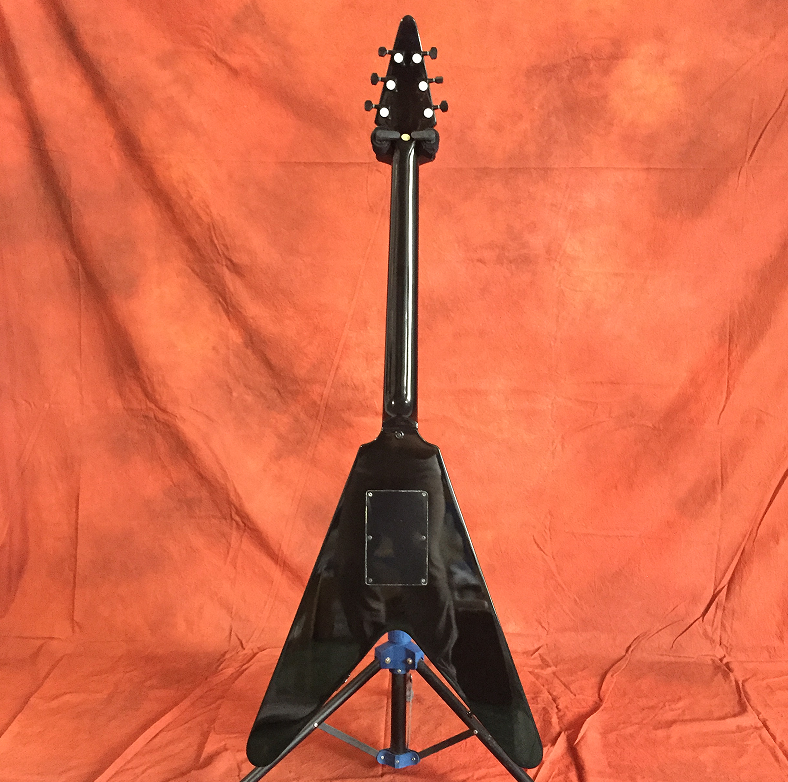 Custom Flying V Electric Guitar Black Monkey Inlay Tremolo Bridge ...