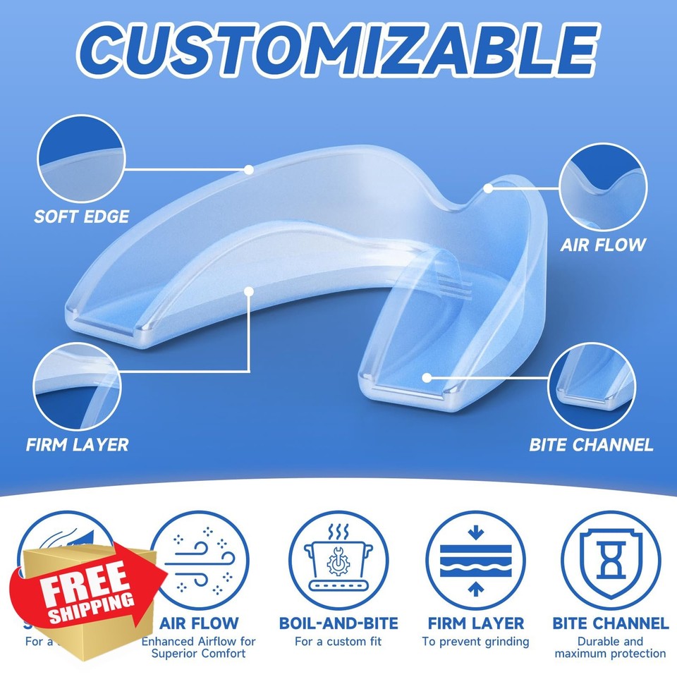 Blue Kids Mouth Guard 4 Pack Clenching Grinding Teeth Night Guard | eBay