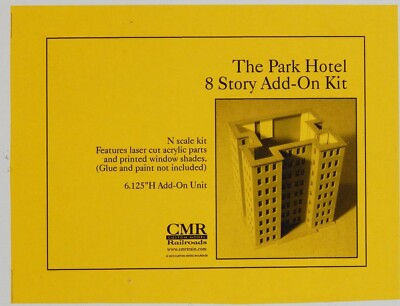 CMR N-Scale; PARK HOTEL (8 story) add-on detailed acrylic building kit ...