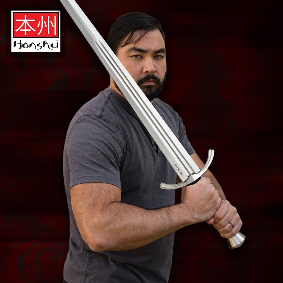 Honshu Single-Handed Broadsword | 1060 Carbon Steel Blade | Black TPR ...