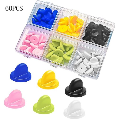 60pcs Universal Pin Holder for Badge Durable Lapel Pins Backing Pin Cap ...