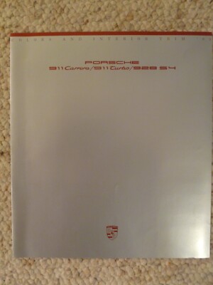 1989 Porsche FACTORY 911 Carrera, Turbo & 928 Color Chart Showroom ...