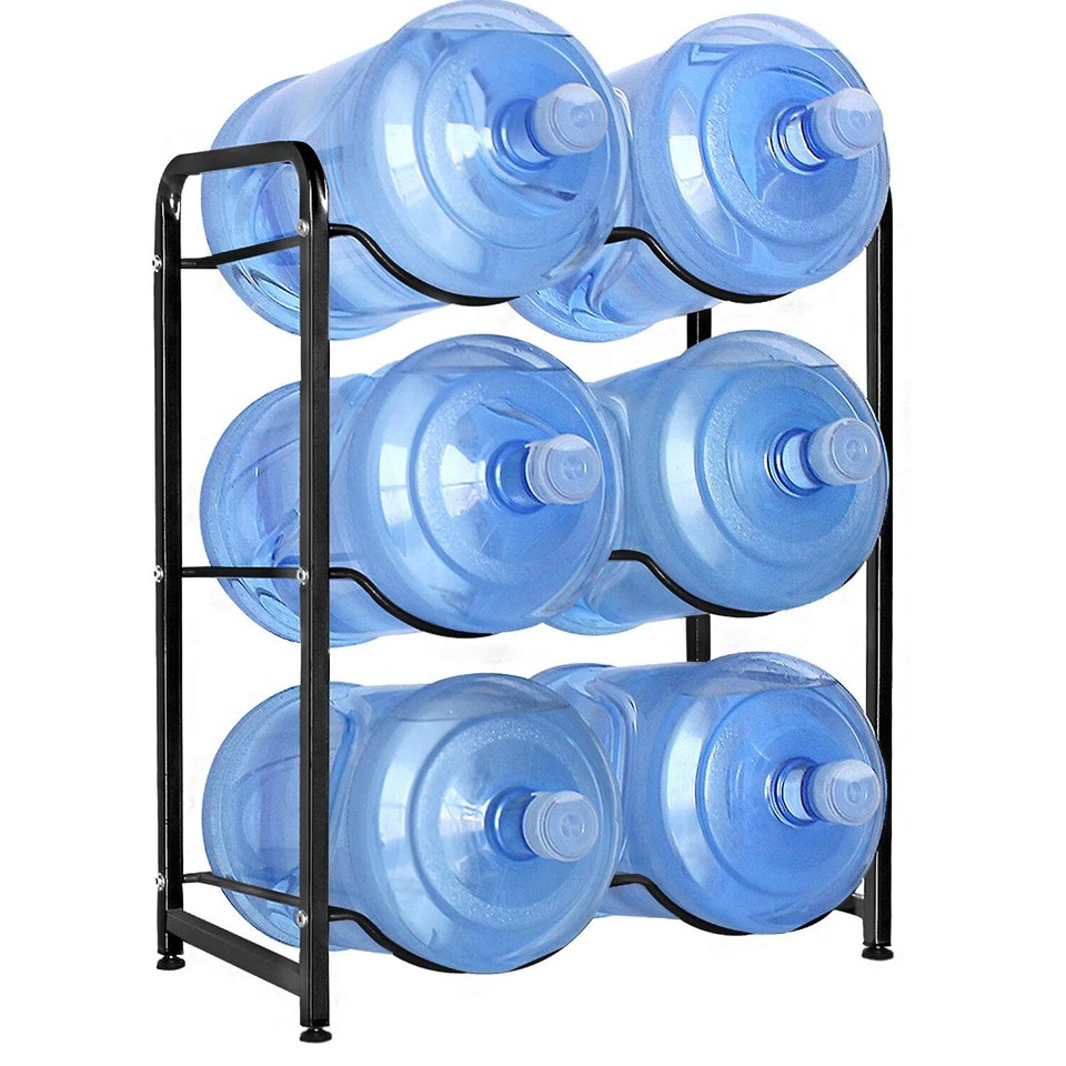 3-Tier Water Cooler Jug Rack for 6 Bottles Heavy Duty Water Bottle ...