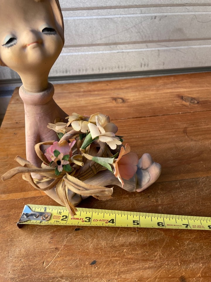 Vintage Poppet Trixie UCTCI Girl w/ Flowers Figurine Japan 1960's MCM 9 ...