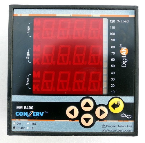CONZERV EM6400 INDUSTRIAL DIGITAL ELECTRICAL POWER & ENERGY METER RS485 ...