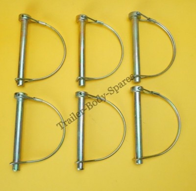 FREE UK Post 6 x 8mm Shaft Locking Retaining Pin - D Clip Lynch Pins ...